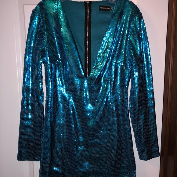 Dresses | Turquoise Sequin Bodycon Dress | Poshmark